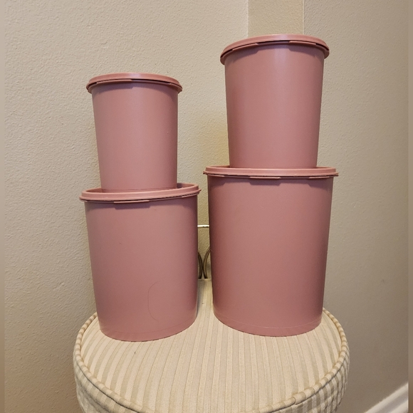 Tupperware | Kitchen | Vintage Rose Tupperware Nesting Canister Set ...